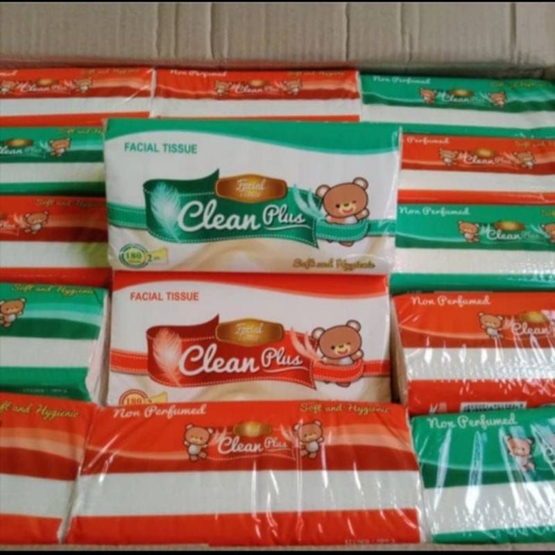 Jual FACIAL TISSUE CLEAN PLUS 180 SHEET 2PLAY / TISSUE MURAH MERIAH ...
