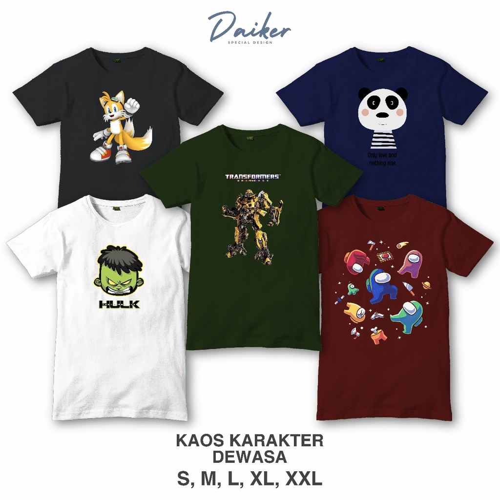 Jual Daiker Kaos Karakter Dewasa Custom | Shopee Indonesia