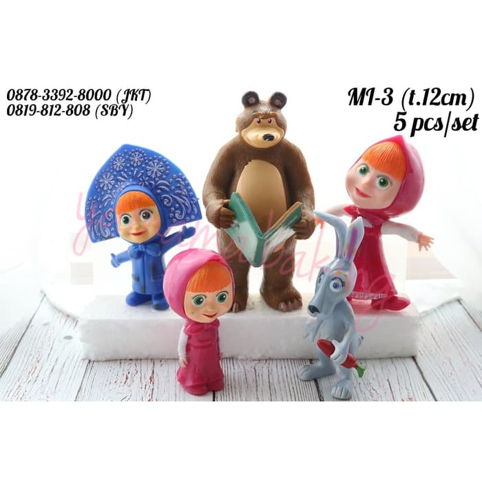 Jual ymbl1858 MI3 Topper hiasan kue cake marsha and the bear mainan ...
