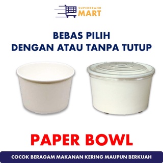 Jual Paper Bowl 350ml Dengan Plus Tutup Wadah Cup Mangkok Tempat ...