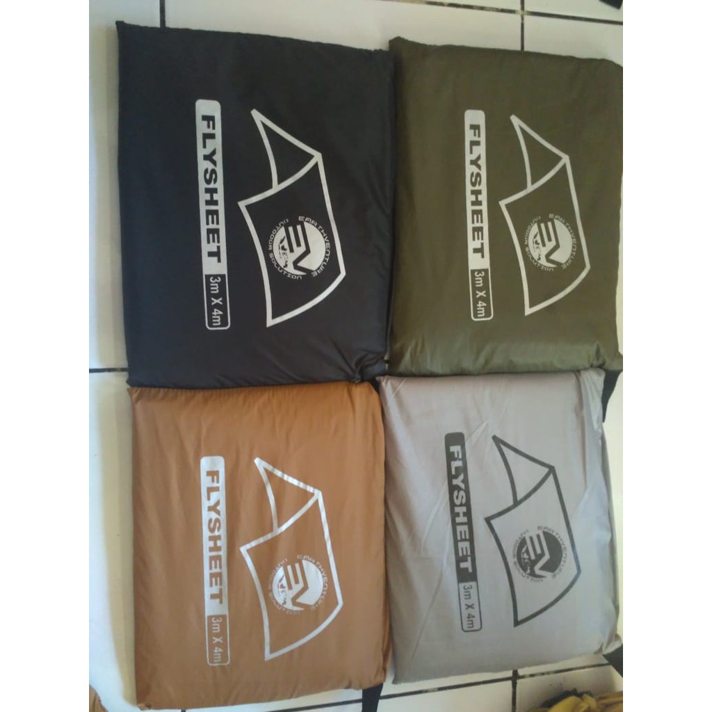 Flysheet fly sheet ukuran 3x4 3 x 4 m alas atap tenda darurat bivak ...