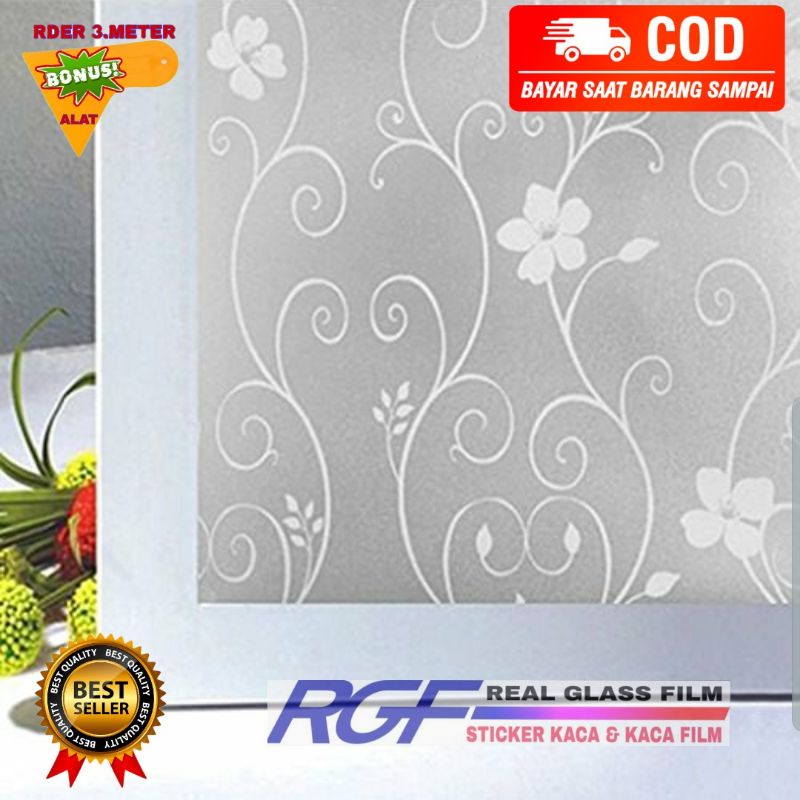 Jual STIKER KACA MOTIF BATIK PUTIH STICKER KACA JENDELA RUMAH GEDUNG ...