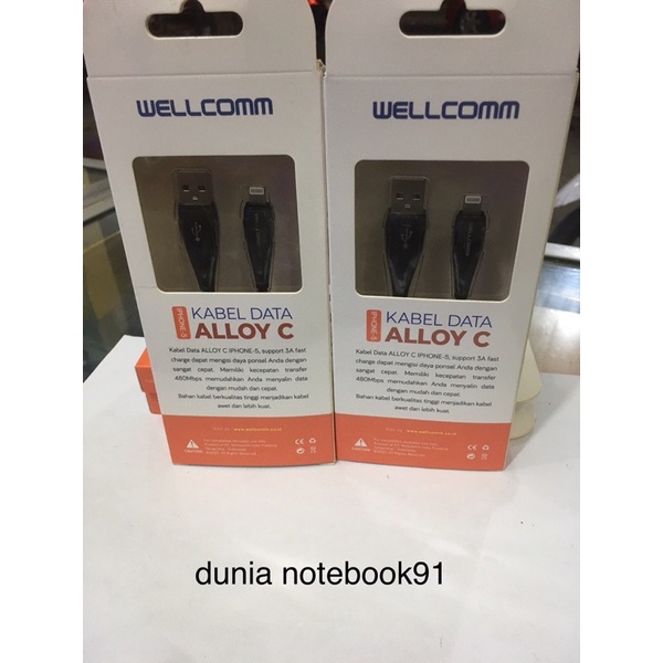 Jual kabel data wellcomm iphone 5 6 7 3a 1m | Shopee Indonesia