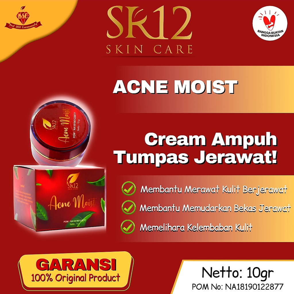 Jual SR12 Acne Moist Krim Untuk Mengatasi Jerawat I Krim Tumpas Jerawat SOLUSI Kerutan Wajah ...