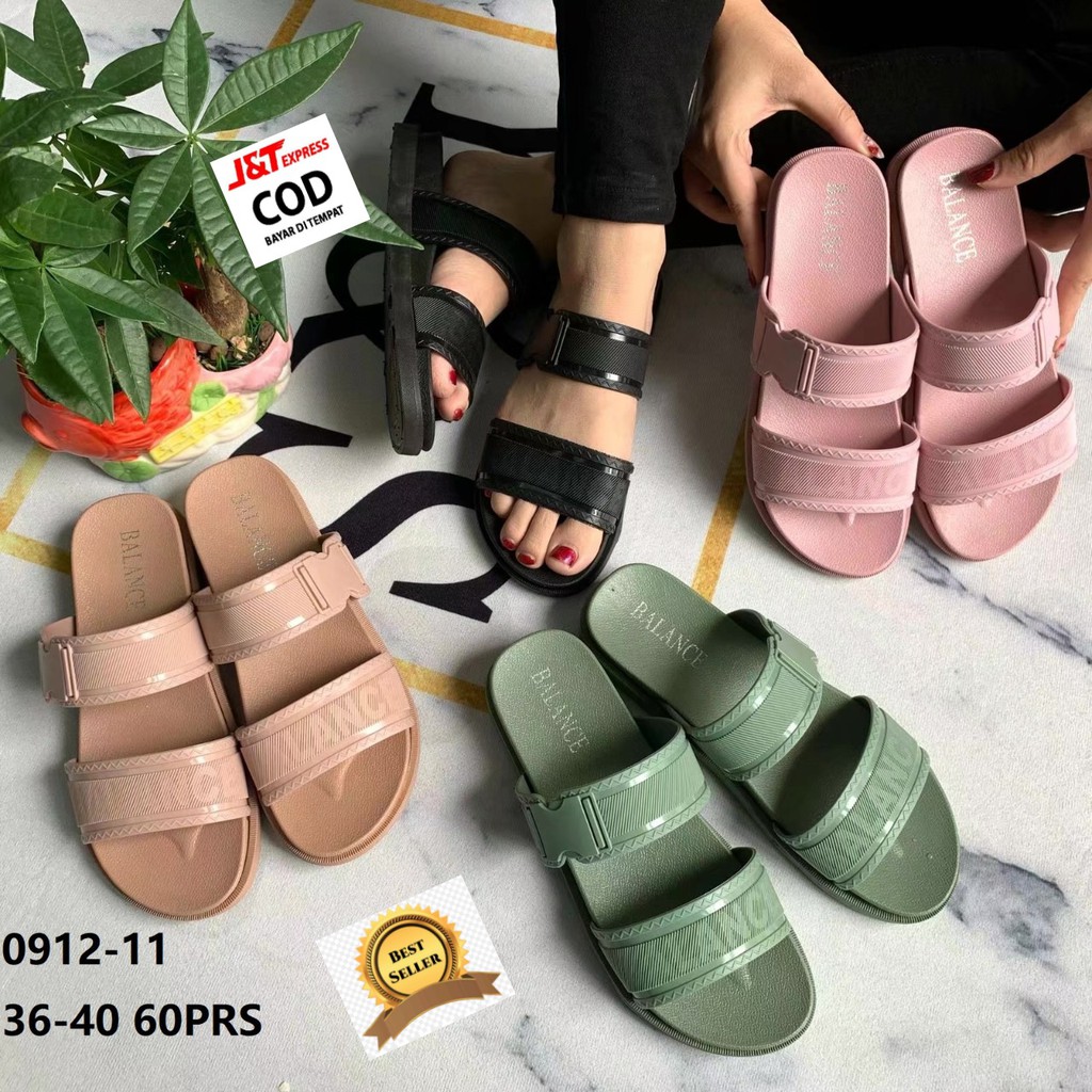 SANDAL JELLY WANITA SANDAL WEDGES PEREMPUAN SENDAL BALANCE TERBARU 0912 ...