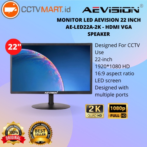 Jual MONITOR LED AEVISION 22 INCH AE-LED22A-2K - HDMI VGA SPEAKER ...