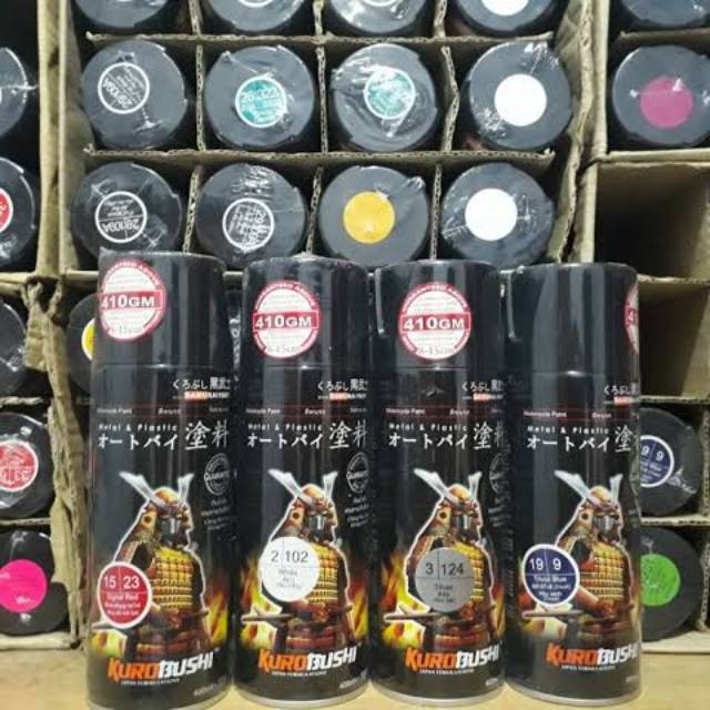 Jual Pilox / pilok/pylox/Cat Semprot Samurai karabushi HITAM PUTIH CLEAR PRIMER HI TEMP BIRU ...