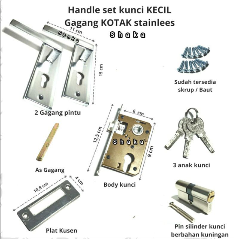 Jual Handle set kunci pintu rumah stainless kecil 15cm gagang pintu rumah tarikan pintu rumah ...