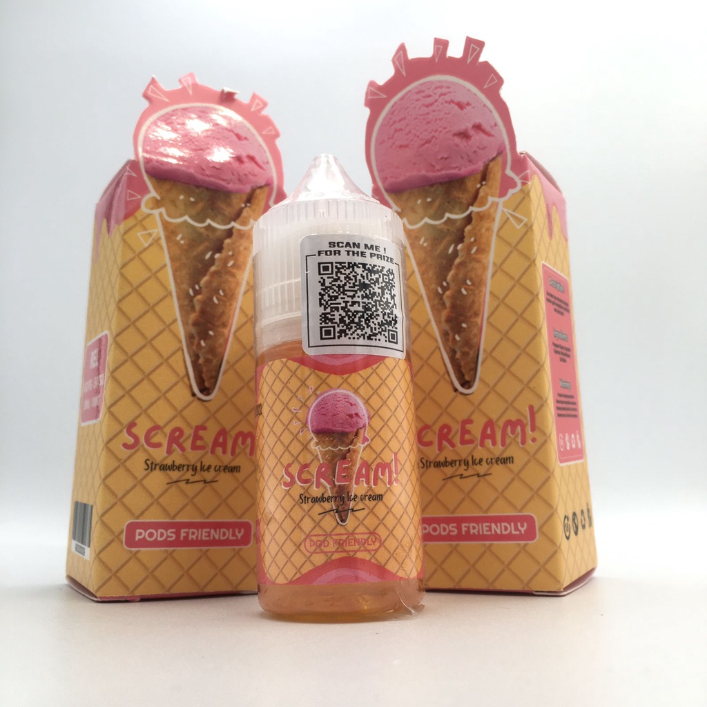 Jual Scream Strawberry Ice Cream Pods Friendly 30ML by IJC - 10MG ...