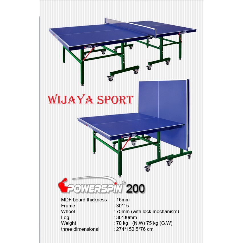 Jual MEJA PINGPONG POWERSPIN 200 BAHAN MDF DIJAMIN ORIGINAL | Shopee Indonesia
