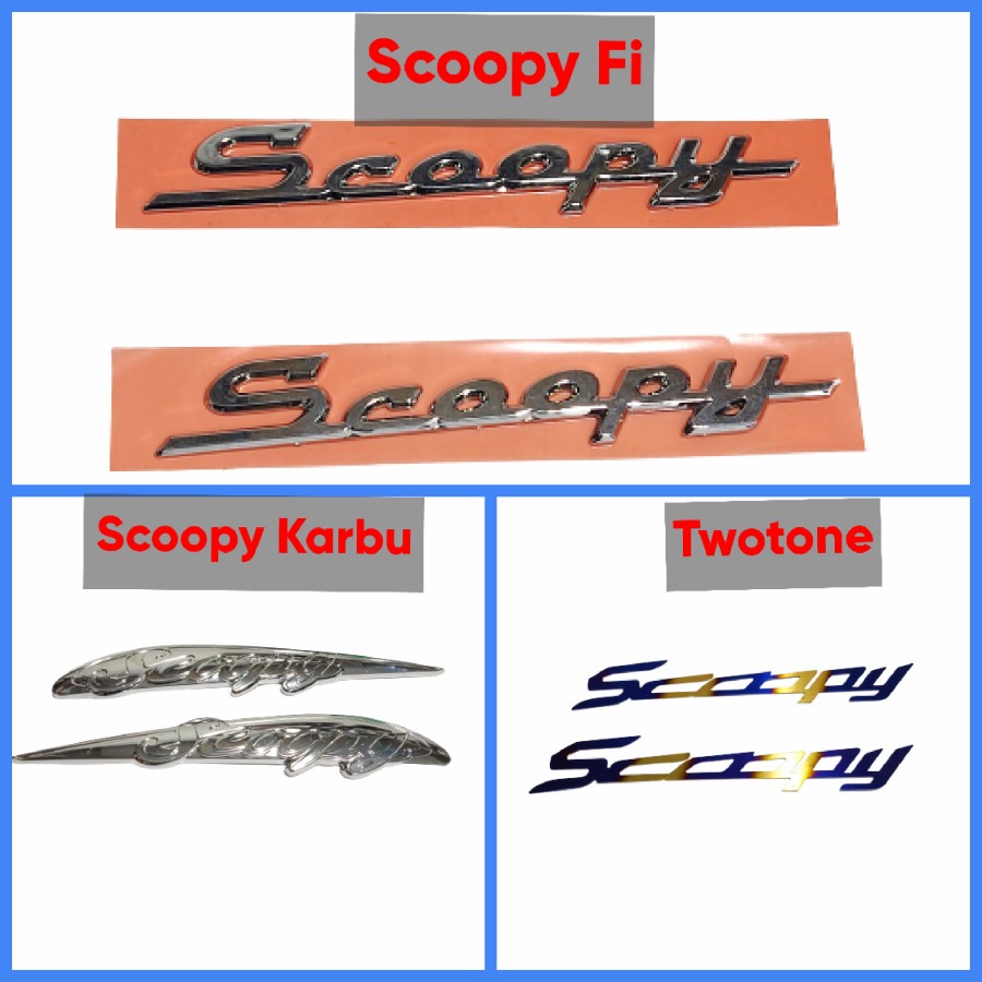 Jual logo timbul emblem scoopy 3D sepasang kanan dan kiri | Shopee ...