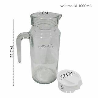 Jual Mitra Loka Teko Pitcher Air Kaca 1Liter Water Jug Tempat Minum KIG ...