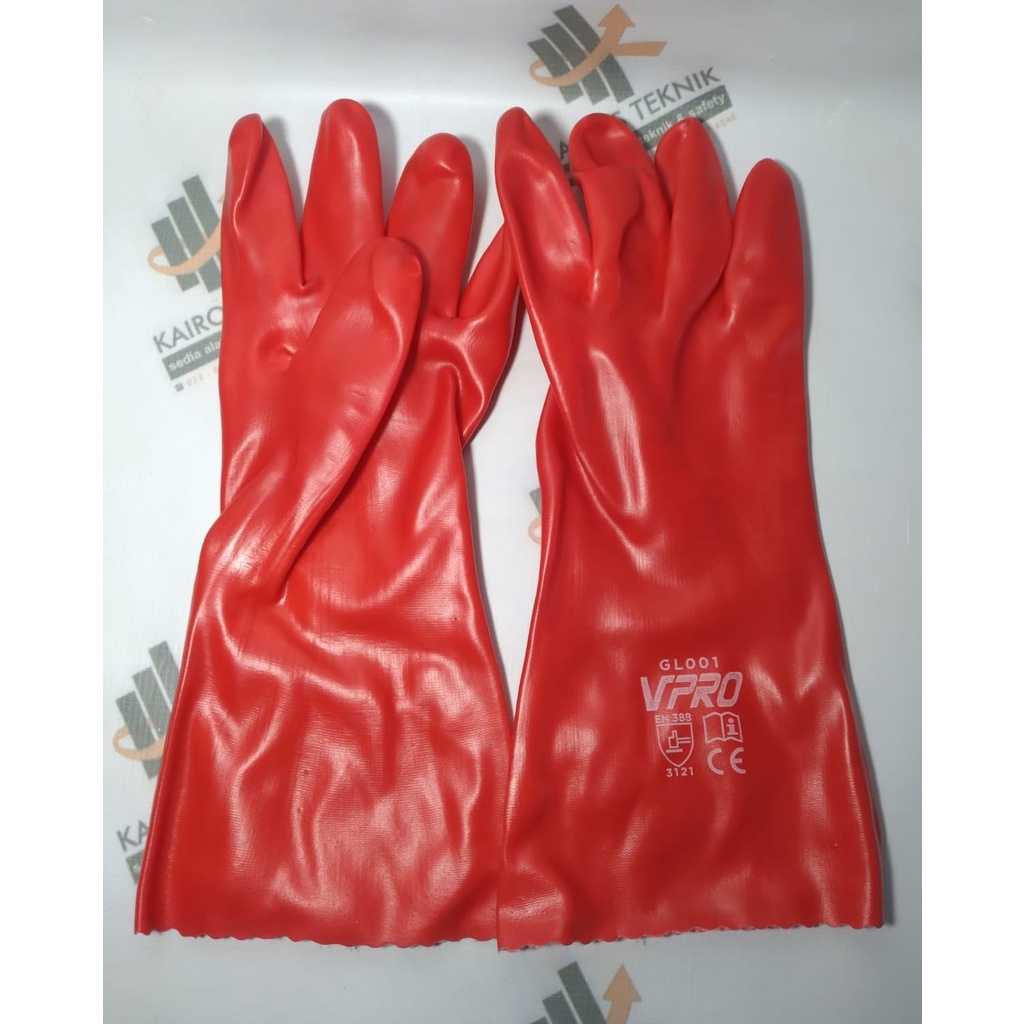 Jual Sarung Tangan Karet PVC GLOVES Lapisan PVC / Merk Vpro Original ...