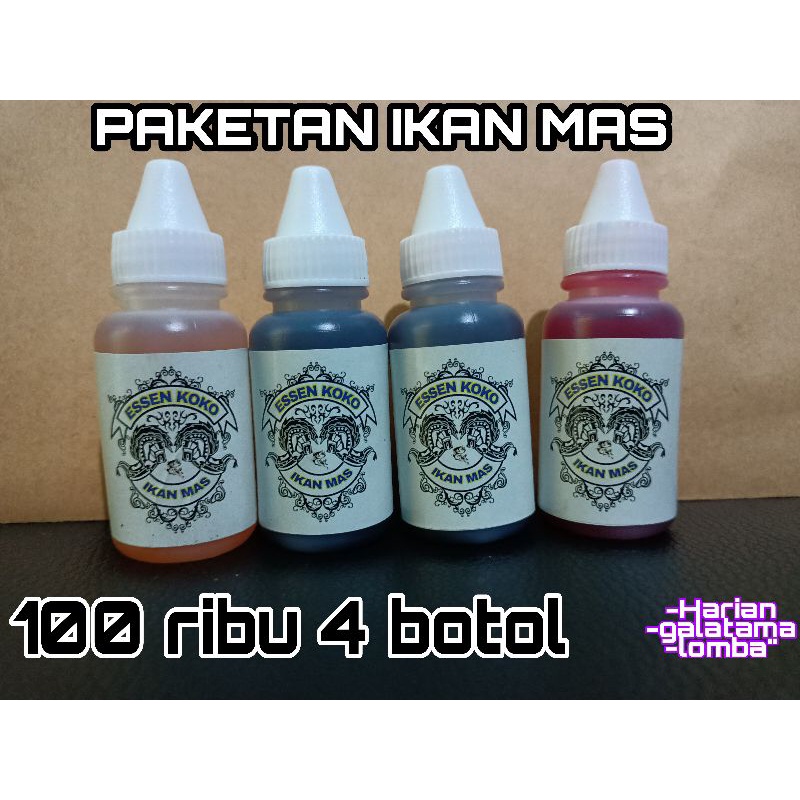 Jual 1 PAKET 100 RIBU DAPAT 4 BOTOL ESSEN UKURAN 30ML/BOTOL KHUSUS IKAN ... Jual 1 PAKET 100 RIBU DAPAT 4 BOTOL ESSEN UKURAN 30ML/BOTOL KHUSUS IKAN ...