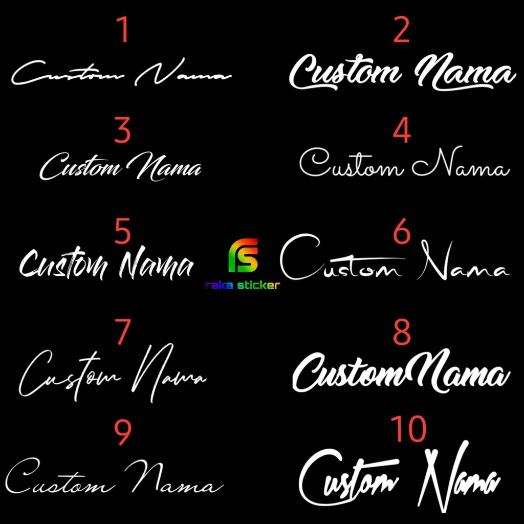 Jual CUSTOM STIKER NAMA TULISAN CUTTING TTD | Shopee Indonesia