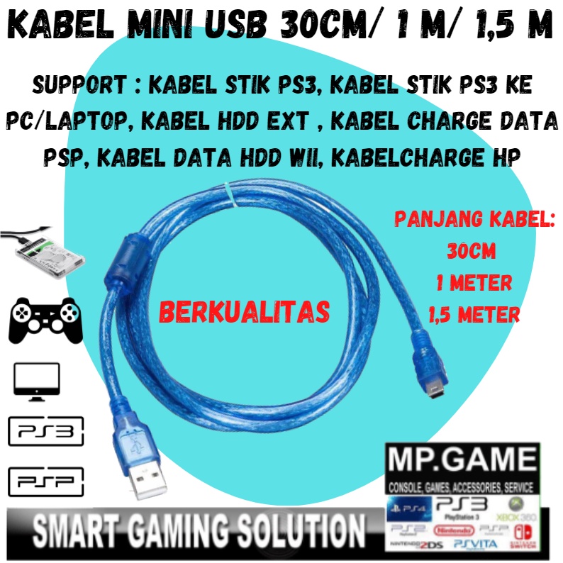 Jual Kabel Charger Stick PS3 Kabel USB to MINI USB 5pin Kabel Data USB ...
