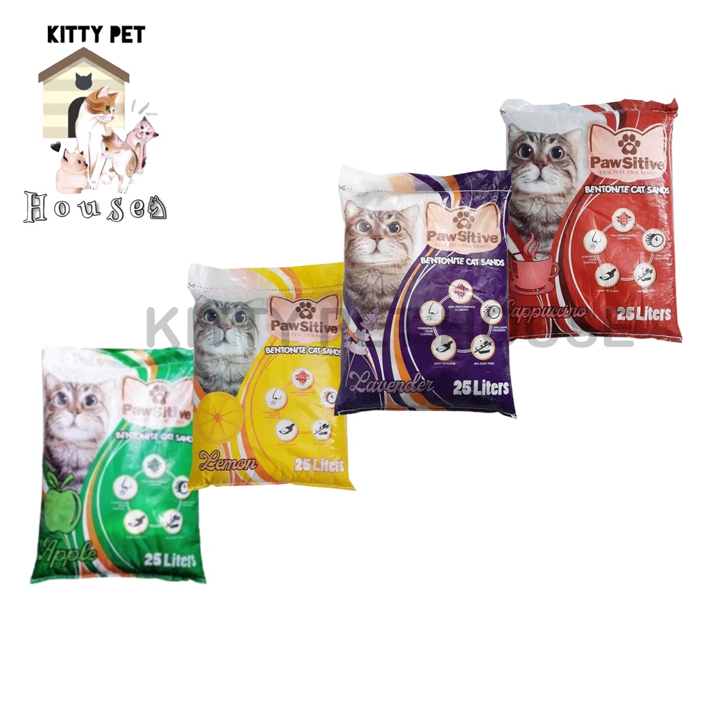 Jual Pasir Kucing Pawsitive 25L- PASIR KUCING WANGI GUMPAL GOSEND GRAB ...