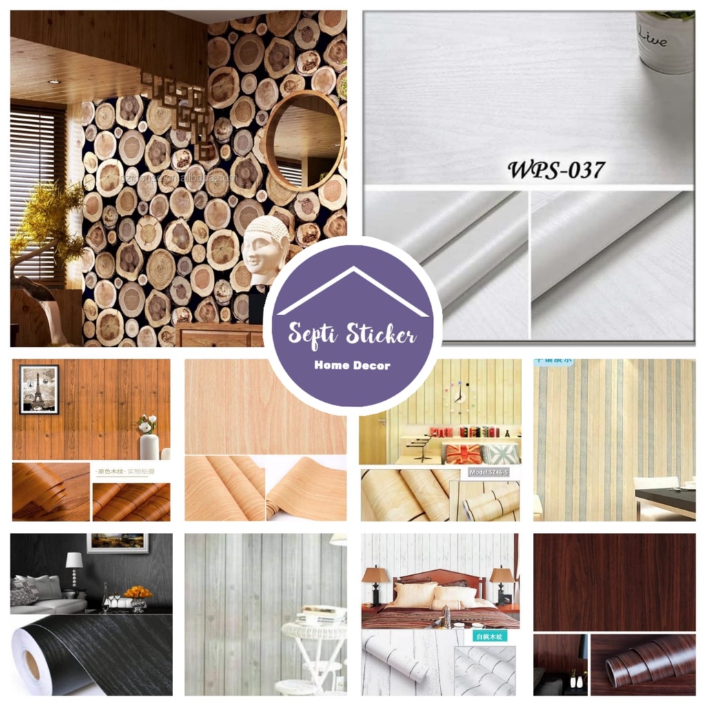 Jual Wallpaper dinding kayu 45 cm x 1 meter Indonesia|Shopee Indonesia