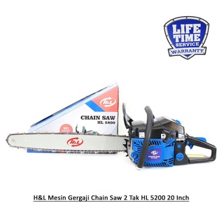 Jual Mesin Gergaji Potong Kayu Chainsaw H&L HL 5200 / Chain Saw HNL HL5200 20" Inch Gigi ...