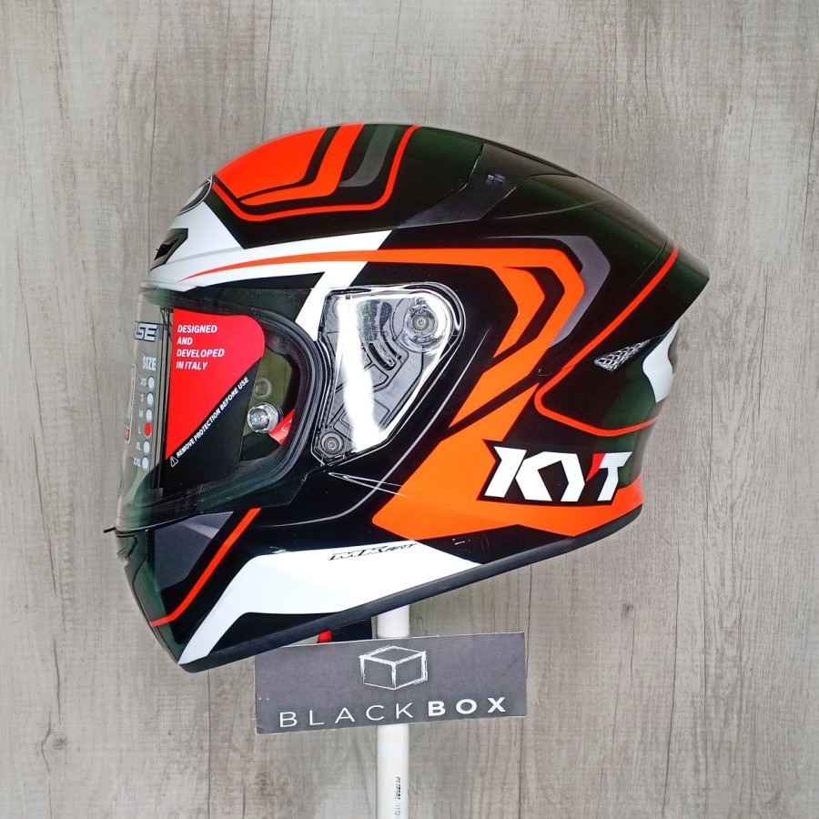 Jual KYT TT Course Overtech Orange Black | Shopee Indonesia