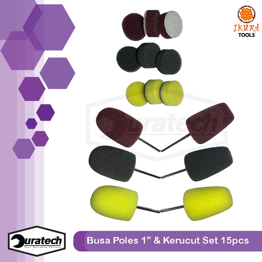 Jual Busa poles 1 inch bulat dan kerucut set 15pcs nano spon foam ...