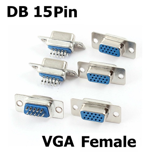 Jual DB15 Female VGA Connector Serial DIY Konektor DB 15Pin Female VGA 15P DB15 Jack Konektor ...