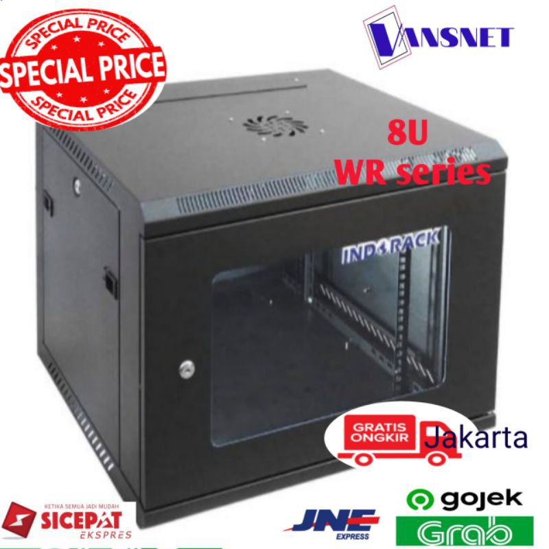 Jual wallmount Rack 8u depth 500mm single door / WR5008S indorack /rack ...