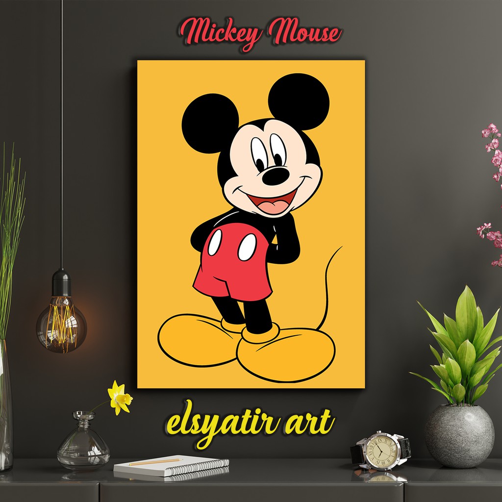 Jual POSTER KAYU KARTUN MICKEY MOUSE KUNING 20X30 / HIASAN DINDING ...