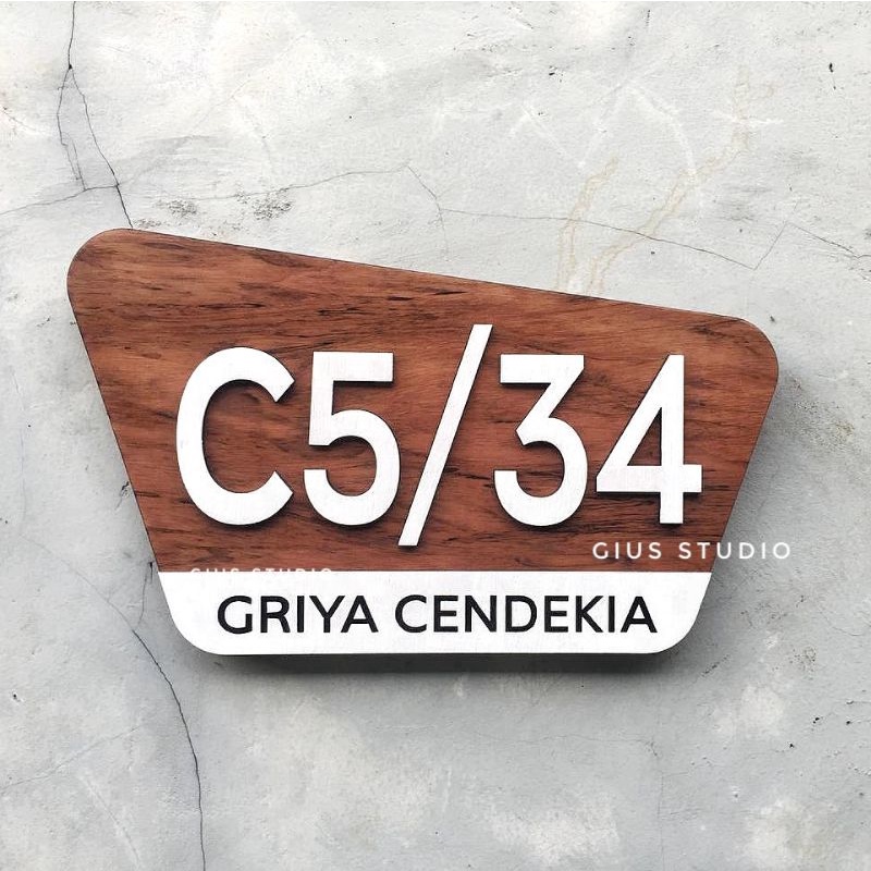 Jual 32x19cm | CUSTOM hiasan dinding signage papan alamat nomor rumah ...