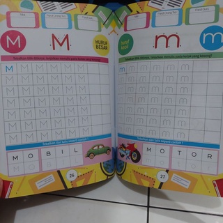 Jual Buku Belajar Menulis Huruf Untuk Anak TK PAUD Ukuran Besar Kertas ...