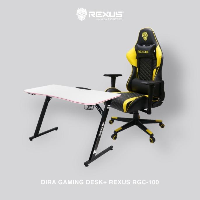 Jual BUNDLING REXUS GAMING DESK MEJA GAMING DIRA RGB KURSI GAMING ...