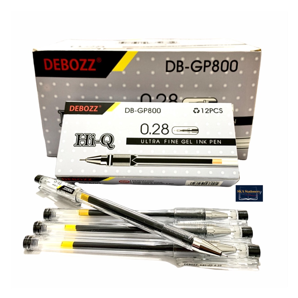 Jual Bolpen/Ballpoint/Pulpen Gel Pen Hi-Q Debozz 0.28 Hitam (Lusin ...