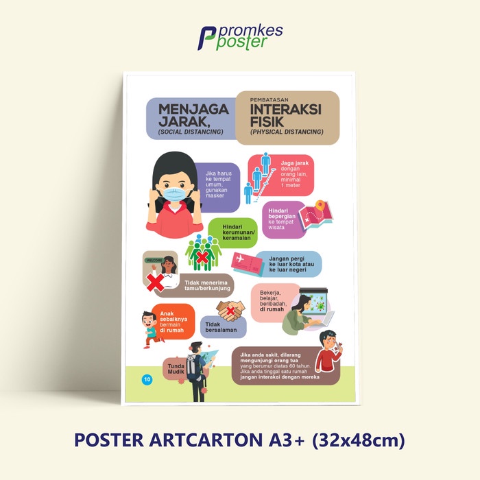 Jual Poster Kesehatan Menjaga Jarak Social Distancing | Shopee Indonesia