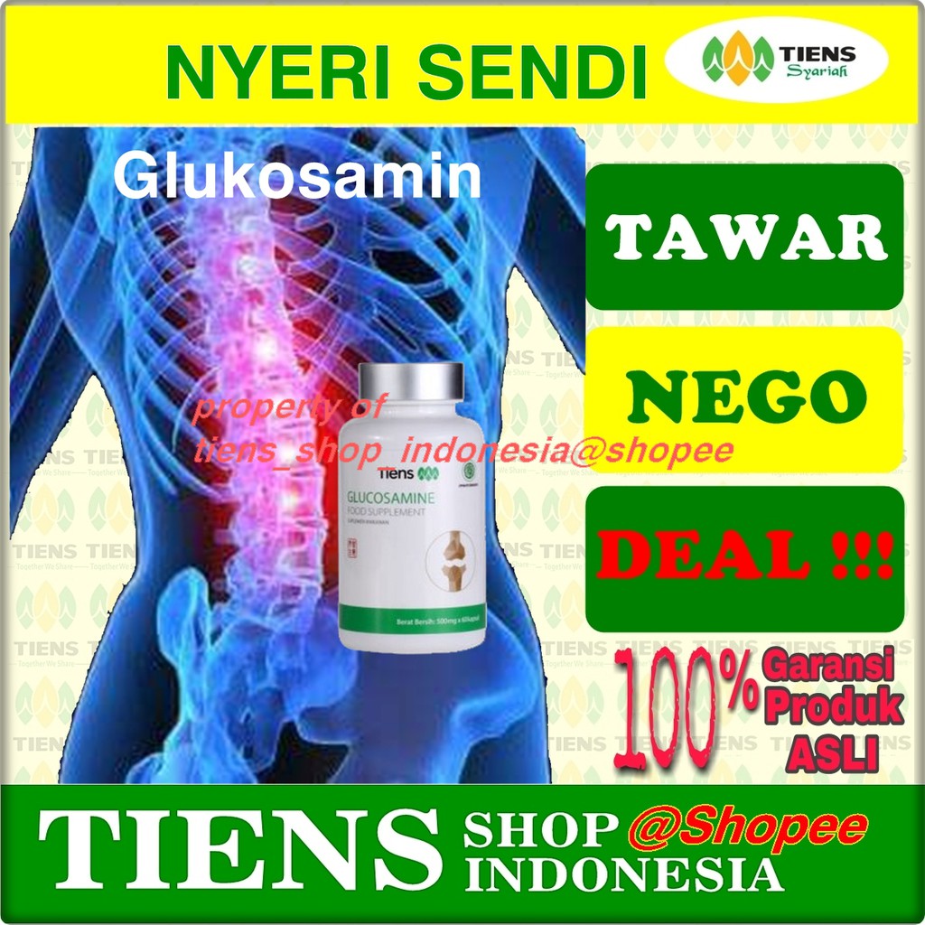 Jual OBAT NYERI SENDI TULANG TIENS GLUKOSAMIN HERBAL SEBAGAI PELUMAS ...