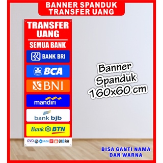 Jual Cetak spanduk Transfer uang , banner, backdrop Transfer Uang ukuran 60 x 160 cm COD ...