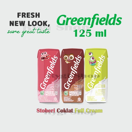 Jual Susu UHT Greenfields 125 ml X 40pcs All Varian | Full Cream Coklat Strawberry plain 125ml ...