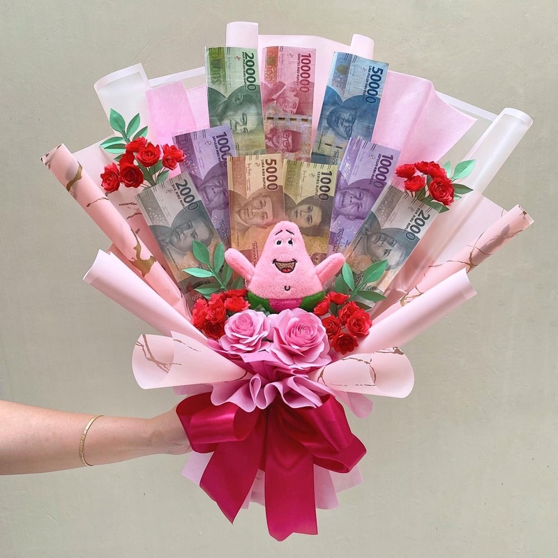 Jual Money Bouquet Boneka 200 RIBU / Buket Uang Anniversary, Birthday ...