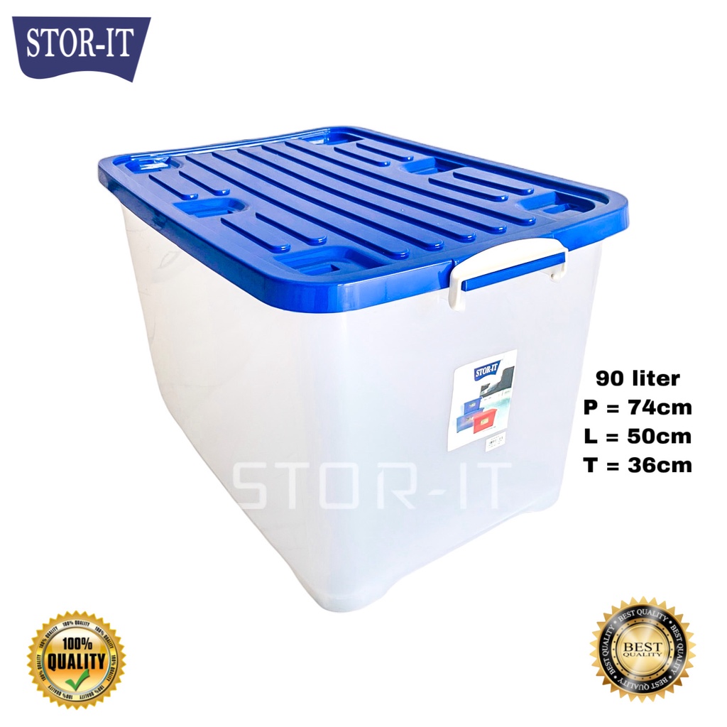Jual CONTAINER BOX PLASTIK TRANSPARAN 90LT MULTINDO - ( KHUSUS GOJEK) | Shopee Indonesia