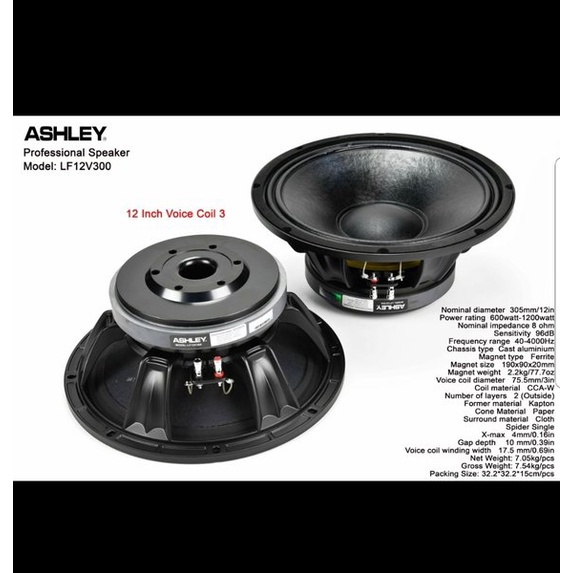Jual Speaker subwoofer ashley lf12v300 speaker component ashley lf ...