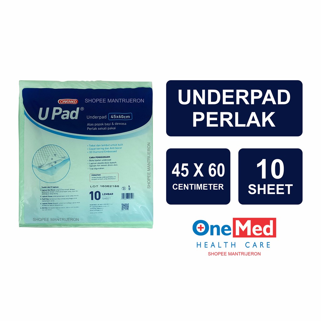 Jual Underpad Upad Perlak 45 x 60 cm OneMed Alas Popok Bayi dan Dewasa ...