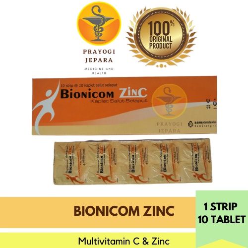 Jual BIONICOM ZINC strip 10 tablet (Multivitamin Vitamin C Zinc ...