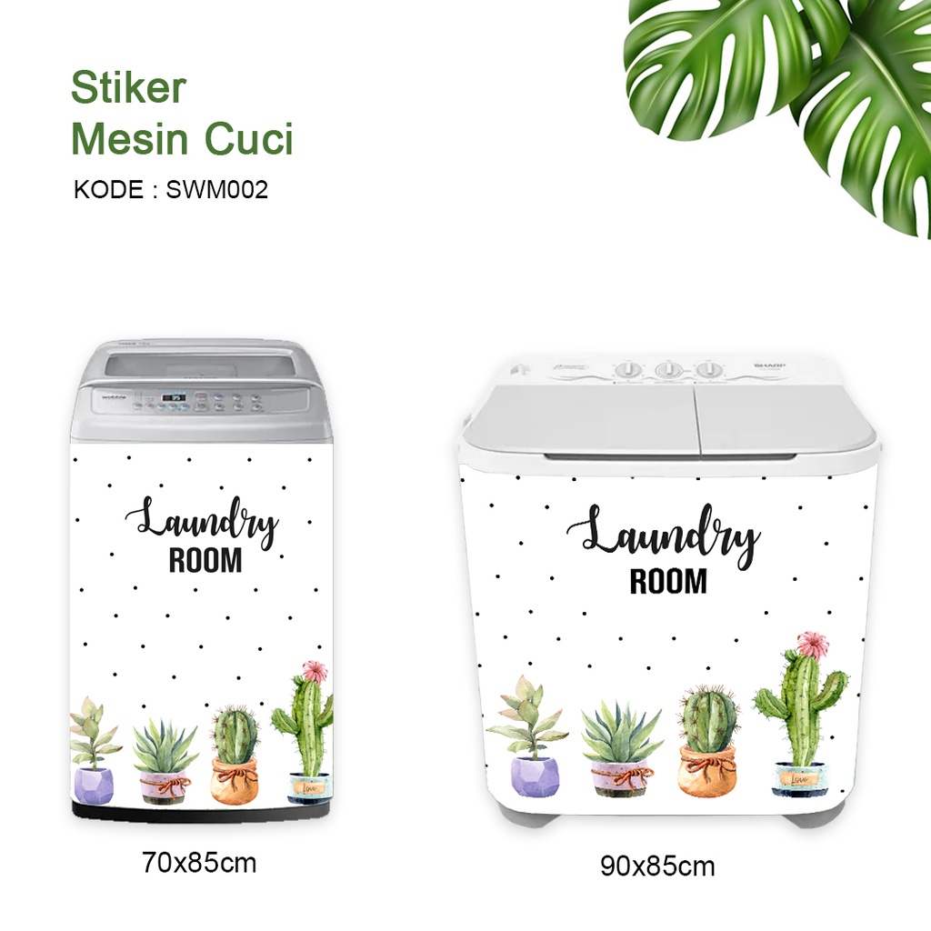 Jual Stiker Sticker Mesin Cuci 1 dan 2 Tabung Motif Tropical Kaktus ...