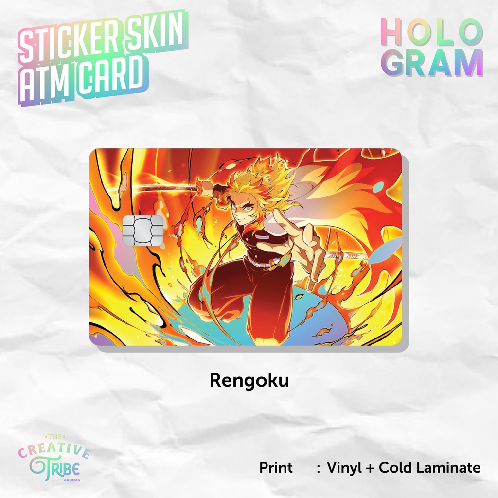 Jual Rengoku - Sticker Skin Card HOLOGRAM - Vinyl ATM Debit Credit ...