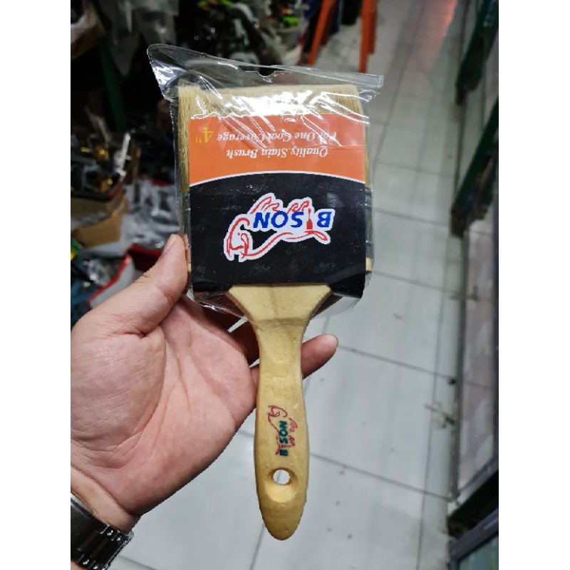 Jual Kuas cat tembok / cat minyak 4" inci merk BISON | Shopee Indonesia