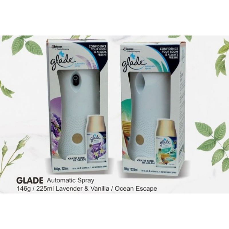 Jual Glade Automatic device spray alat free refill146 gr(mesin+refill+baterai) | Shopee Indonesia