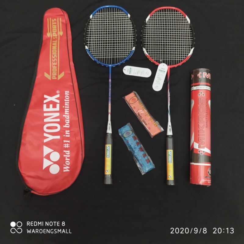 Jual paket raket badminton super komplit (2raket+2handgrip+1tas ...