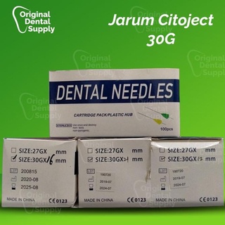 Jual JARUM CITOJECT DENTAL NEEDLE 30G JARUM CITOJEK ANASTESI ISI 25 ...