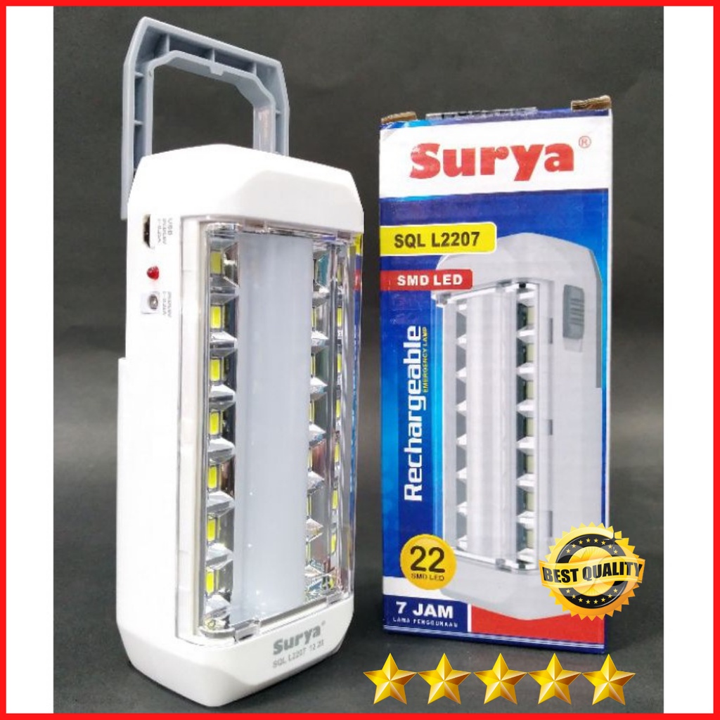Jual Lampu Darurat Emergency Emergensi Cas SMD LED SURYA Murah Terbaik ...