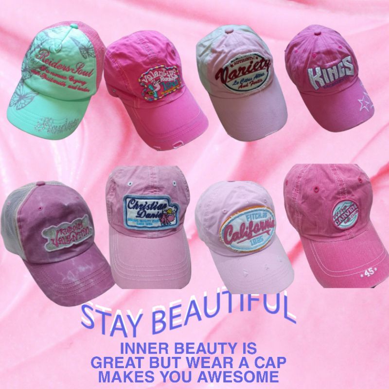 Jual Topi Pink Vintage Korea Baseball Original Import Second Branded ...