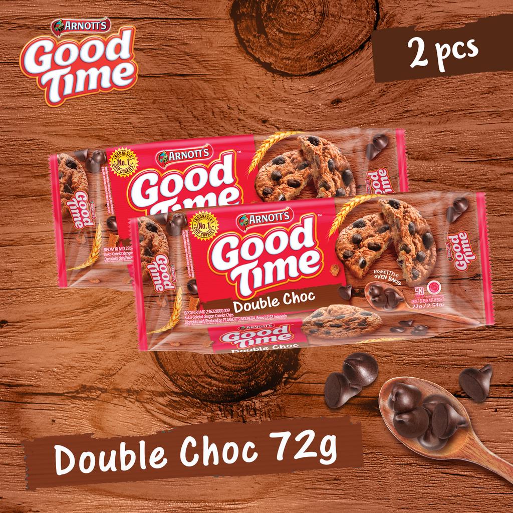 Jual Good Time Double Choc Chocochips Cookies 72gr x2 | Shopee Indonesia